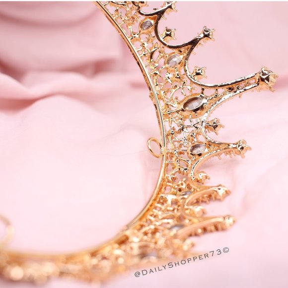 Accessories | Womens Pastel Pink Glass Rhinestone Rose Gold Circlet ...